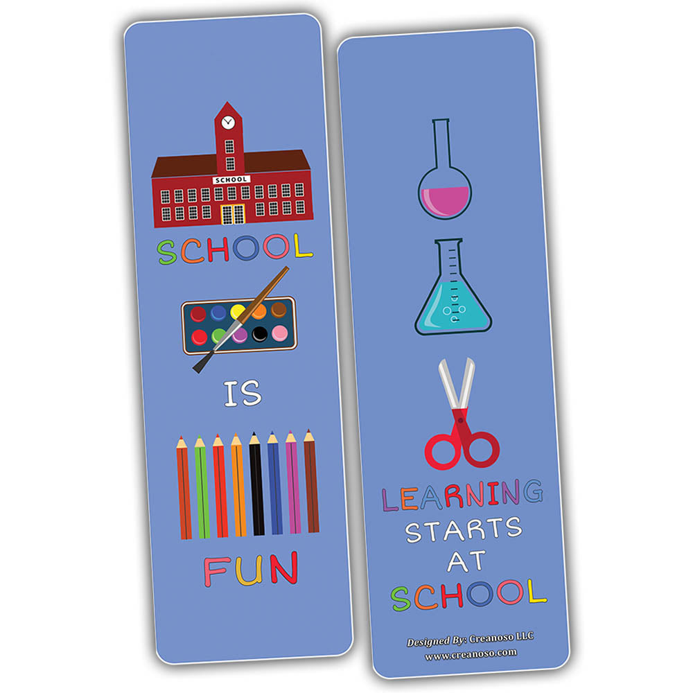 Creanoso Back to School Children Bookmarks Card for Kids ÃƒÂ¢Ã¢â€šÂ¬Ã¢