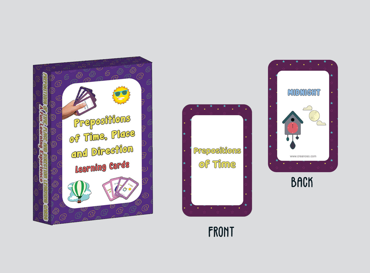 Prepositions of Time, Place and Direction Learning Cards (1-Deck ...