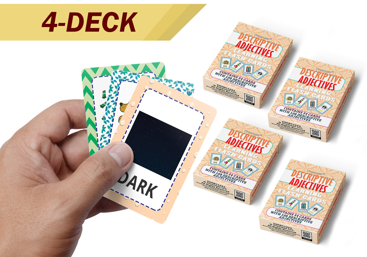 Descriptive Adjectives Learning Cards (4-Deck) – Creanoso