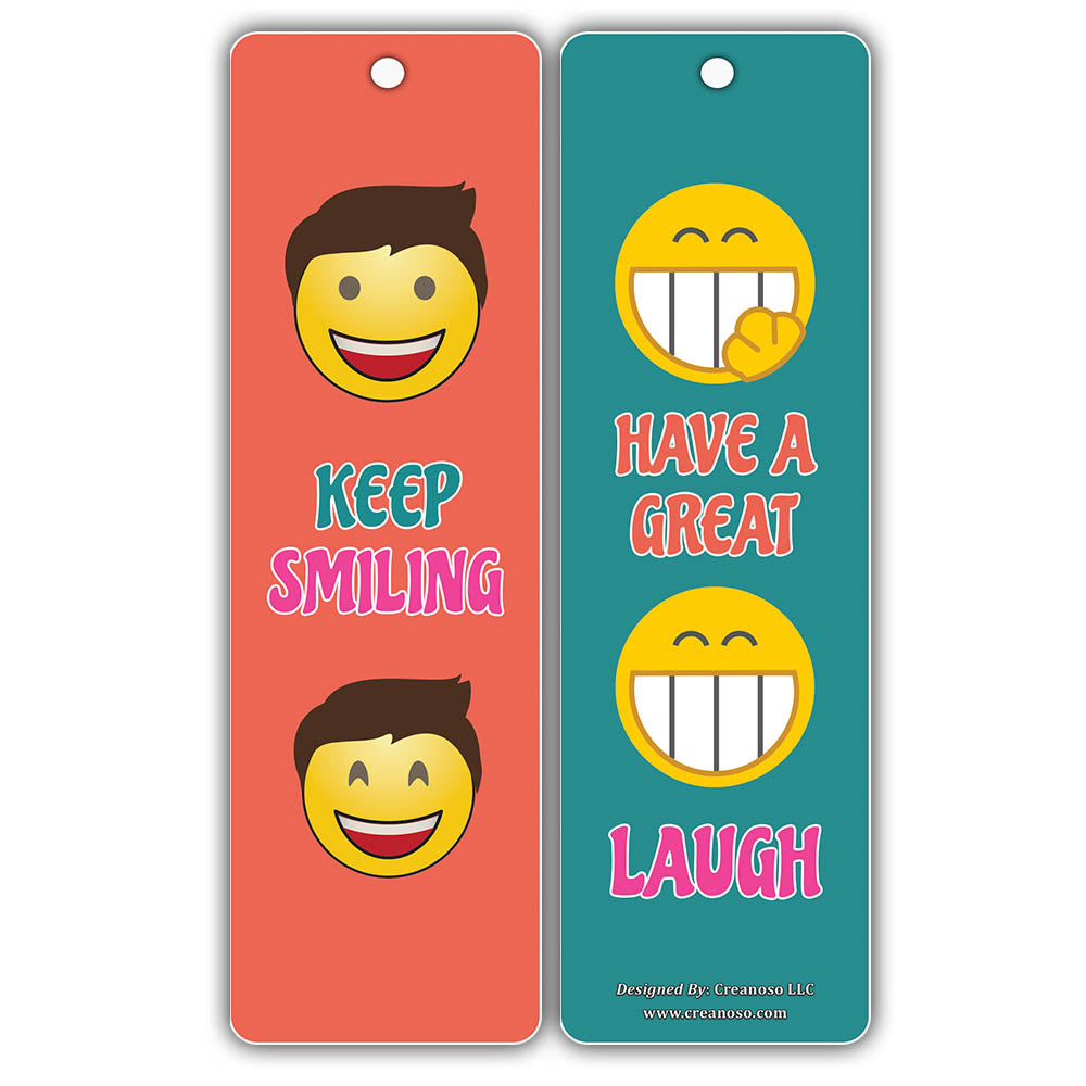 Creanoso Smiley Emoji Happy Face Bookmark Cards (60-Pack) ÃƒÂ¢Ã¢â€šÂ¬Ã