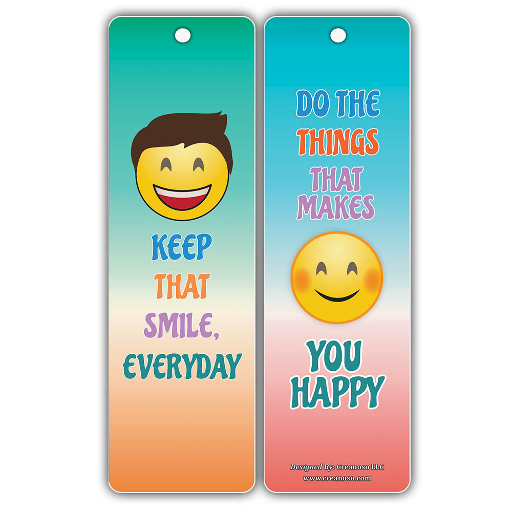 Creanoso Smiley Emoji Happy Face Bookmark Cards for Kids ÃƒÂ¢Ã¢â€šÂ¬Ã¢