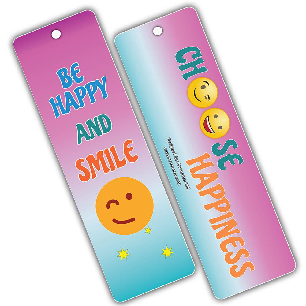 Creanoso Smiley Emoji Happy Face Bookmark Cards for Kids ÃƒÂ¢Ã¢â€šÂ¬Ã¢