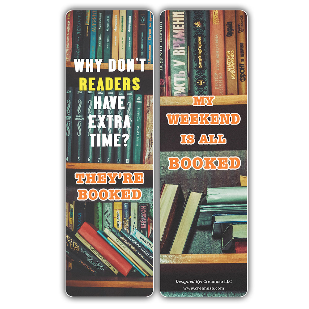 Creanoso Silly and Funny Book Reading Puns Bookmarks - Awesome Bookmar