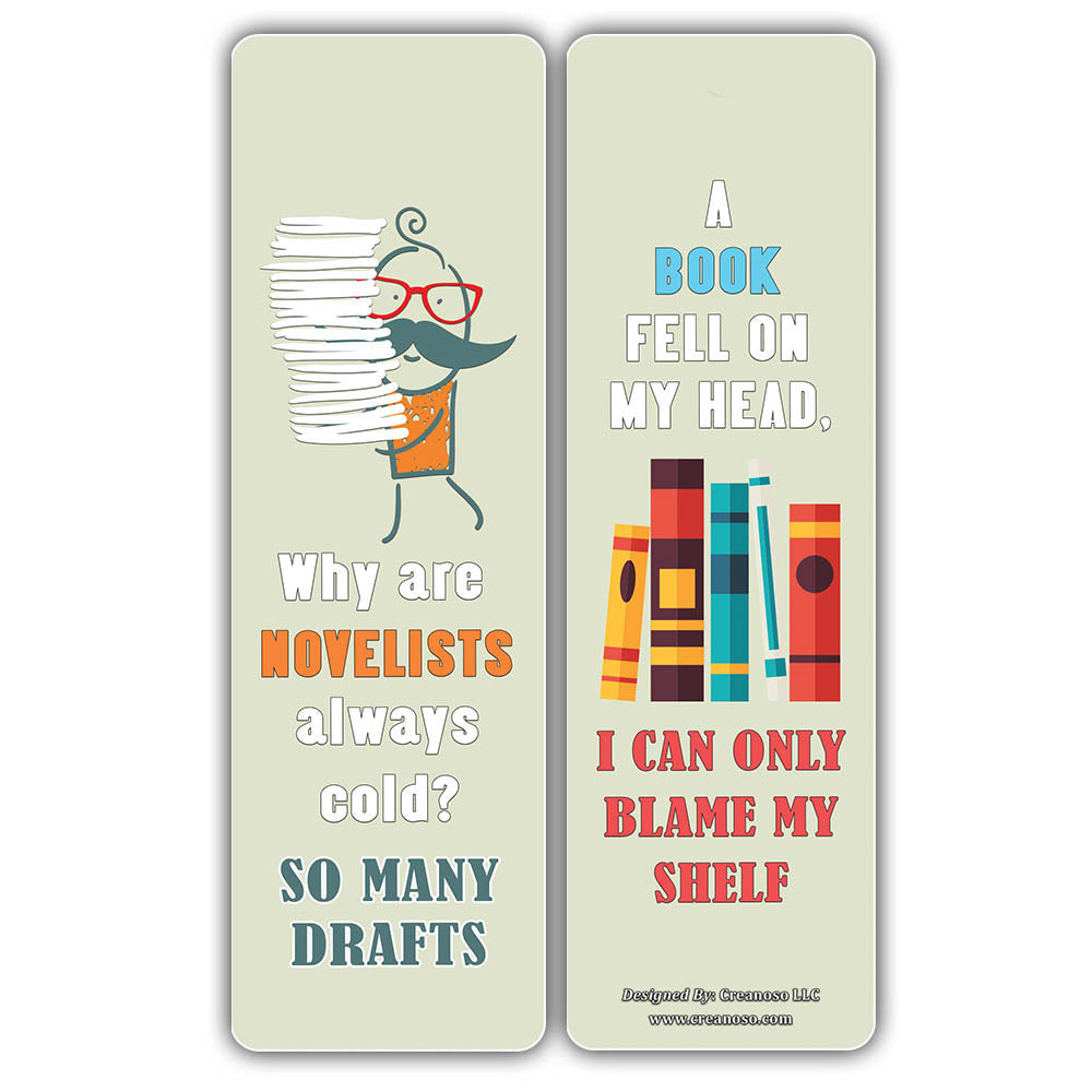 Creanoso Silly and Funny Book Reading Puns Bookmarks - Awesome Bookmar