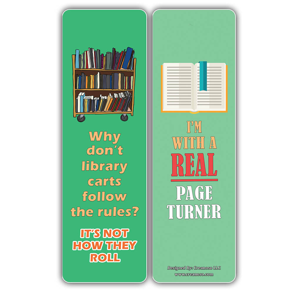 Creanoso Silly and Funny Book Reading Puns Bookmarks - Awesome Bookmar