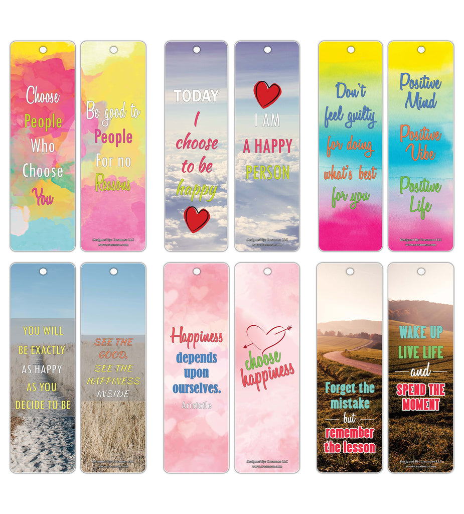 Creanoso Happiness Life Quotes Positive Sayings Bookmark Cards ÃƒÂ¢Ã¢â