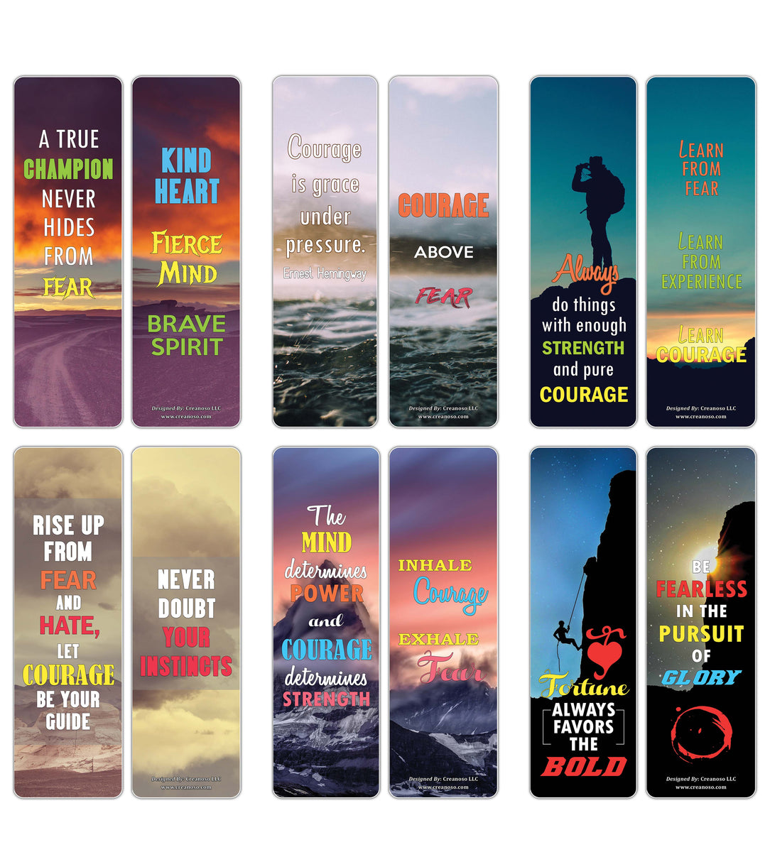 Creanoso Inspirational Courage Quotes Bookmarks ÃƒÂ¢Ã¢â€šÂ¬Ã¢â‚¬Å“ Mot