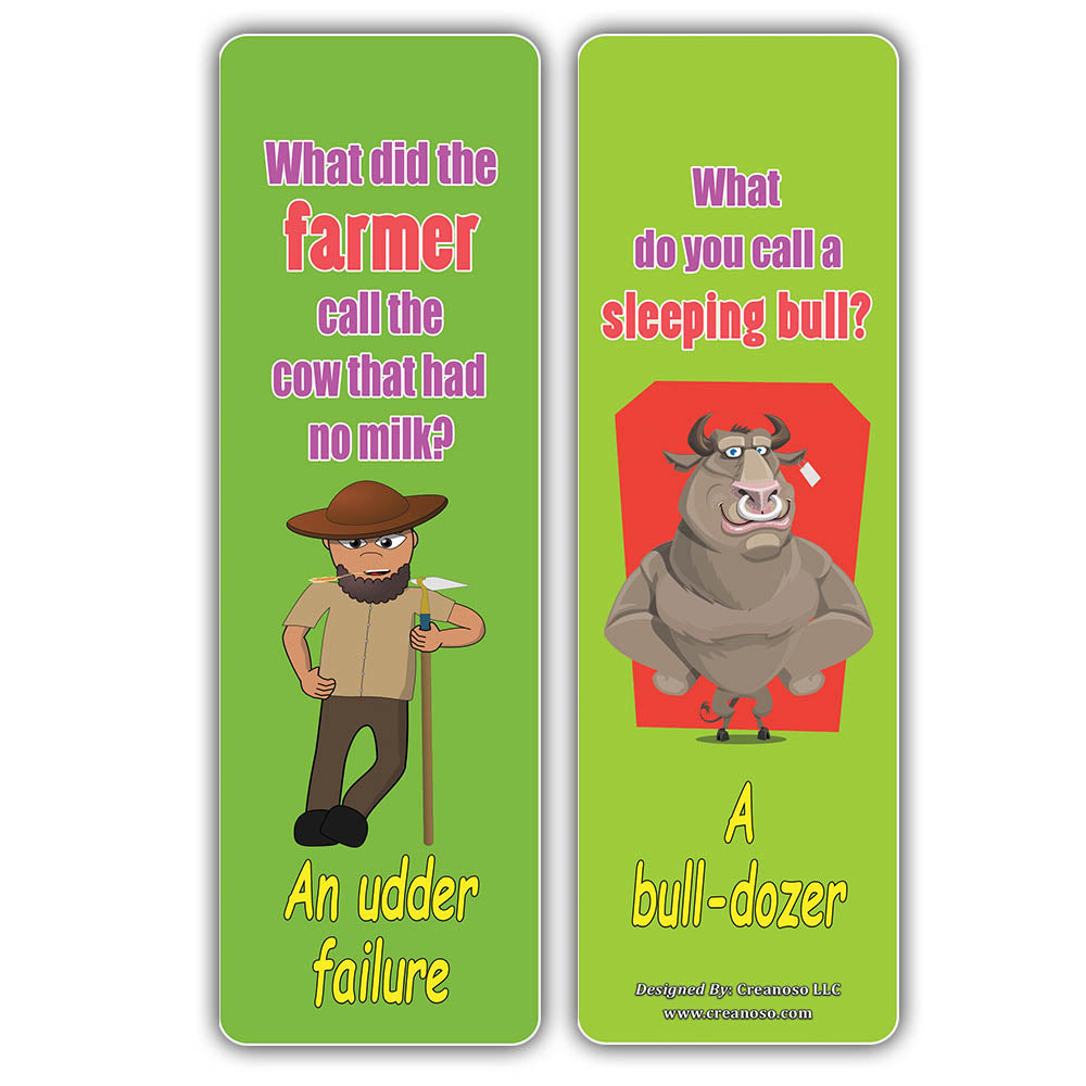 Creanoso Funny Jokes Series 3 Bookmarks for Kids - Hilariously Silly a