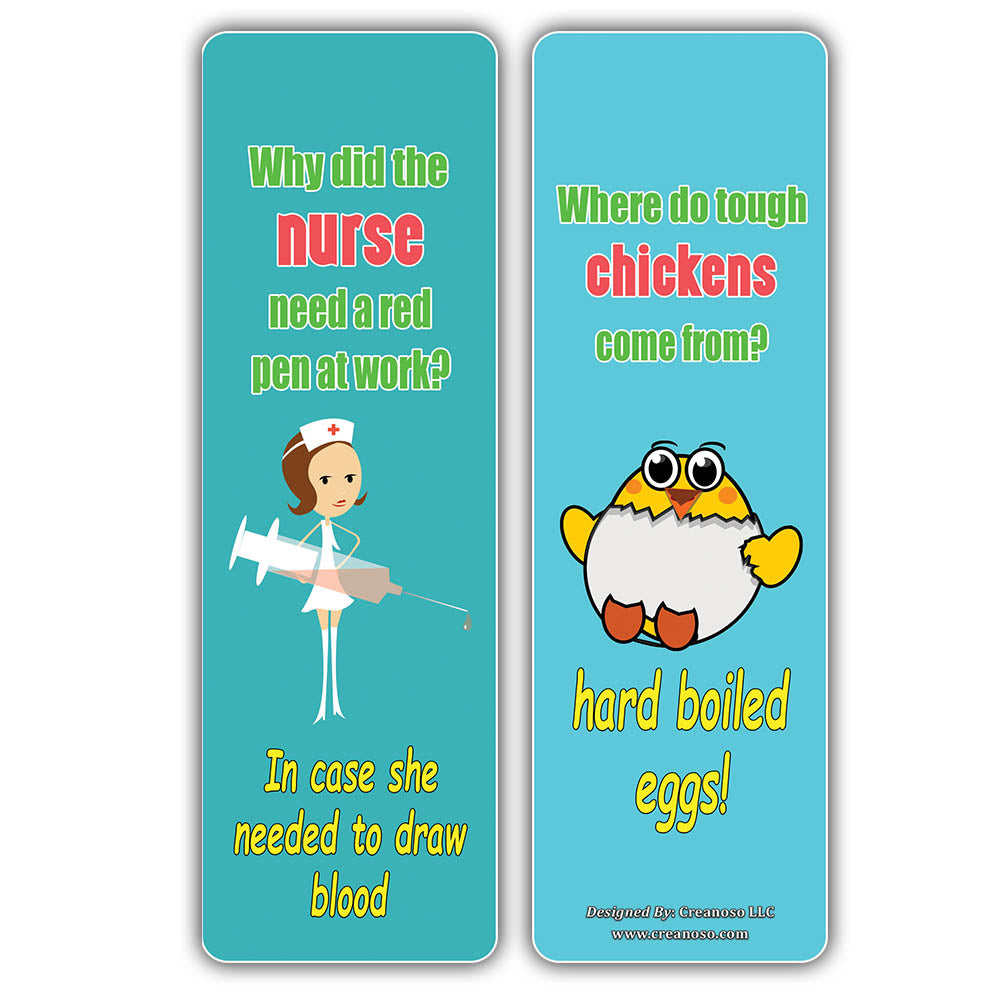 Creanoso Funny Jokes Series 3 Bookmarks for Kids - Hilariously Silly a