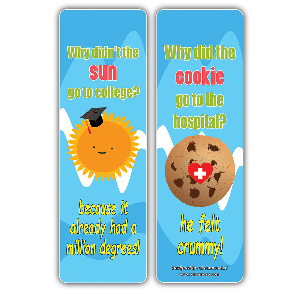 Creanoso Funny Jokes Series 4 Bookmarks for Kids - Hilariously Silly a