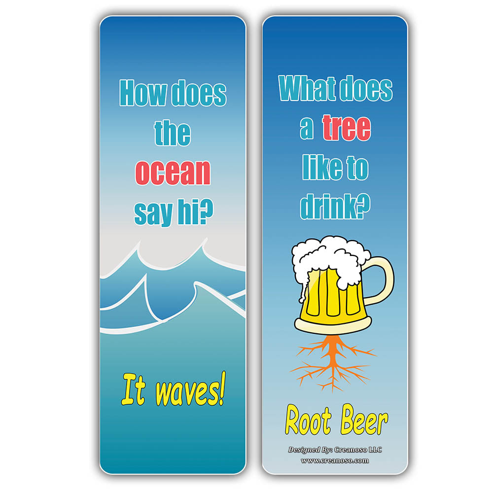 Creanoso Funny Jokes Series 4 Bookmarks for Kids - Hilariously Silly a