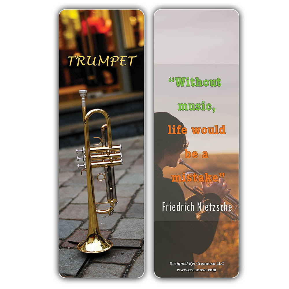 Creanoso Musical Instruments Bookmarks - Cool and Unique Musician Gift