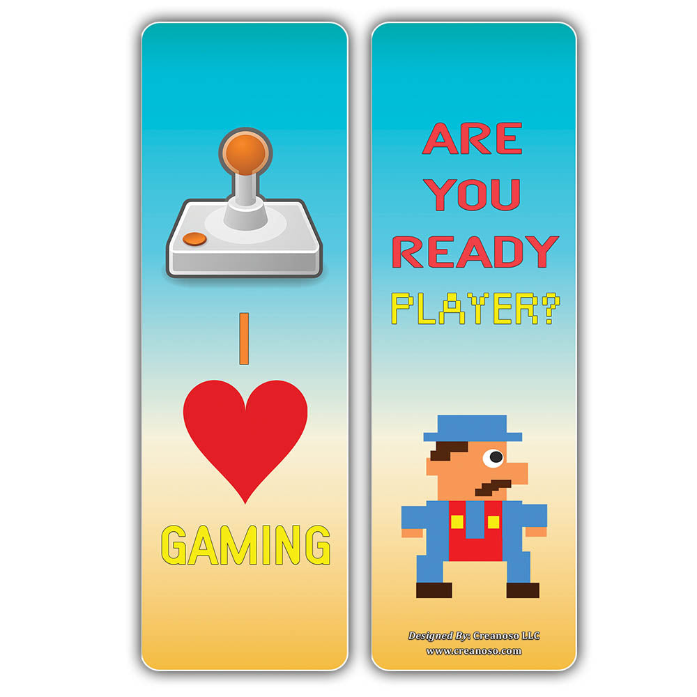 Creanoso Fun Gamer Bookmarks for Gamers - Awesome and Cool Book Mark C