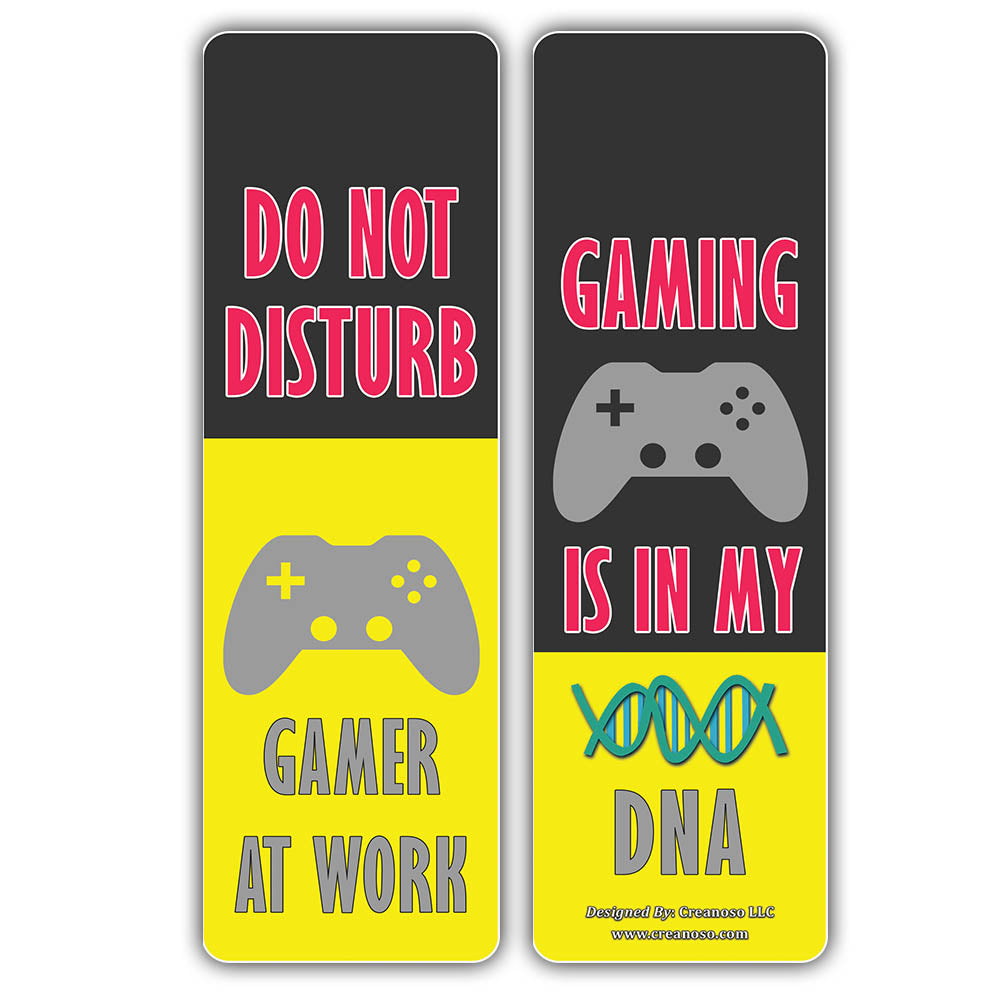 Creanoso Fun Gamer Bookmarks for Gamers - Awesome and Cool Book Mark C