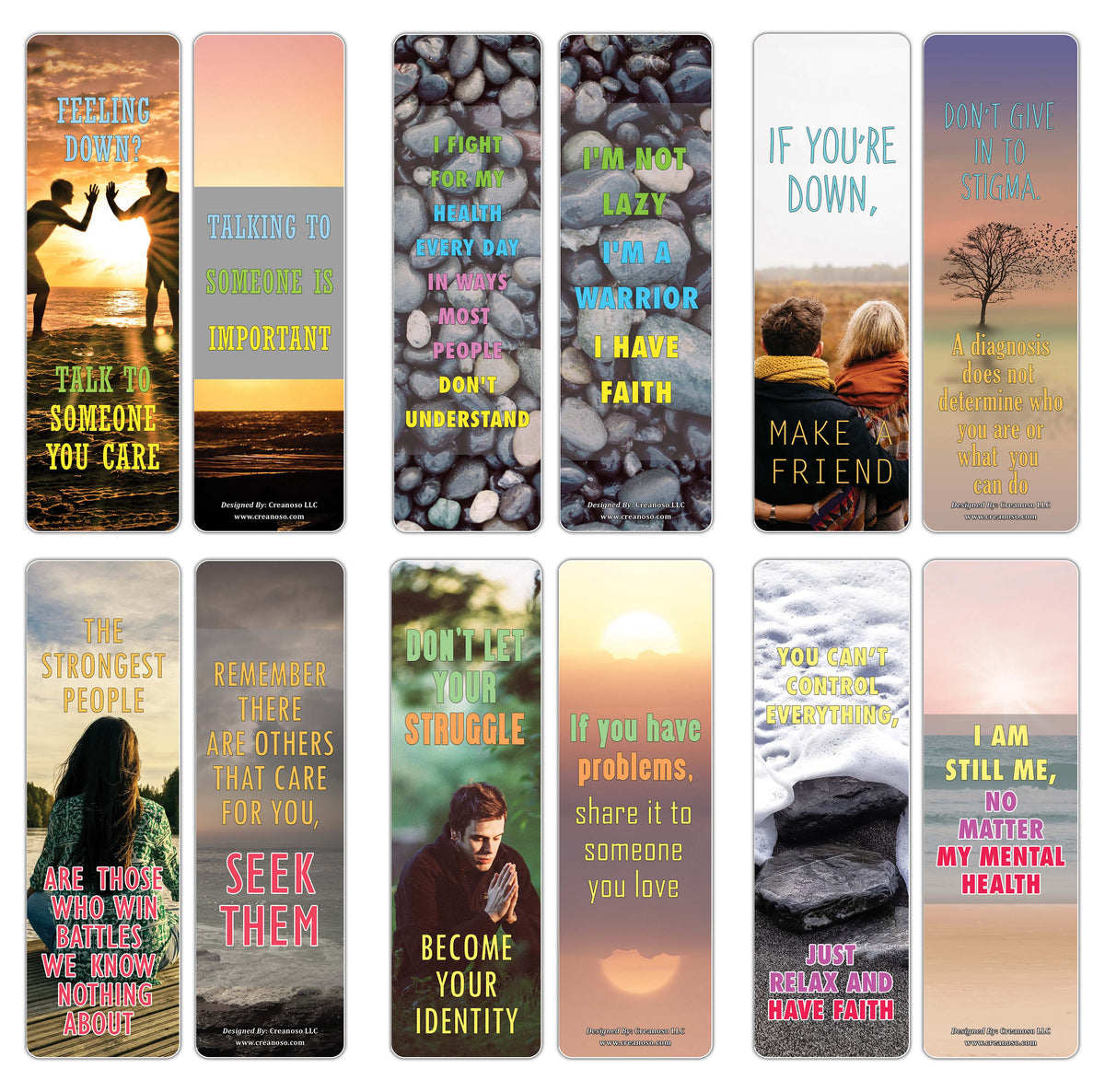 Creanoso Mental Health Awareness Bookmarks - Cool and Unique Book Clip