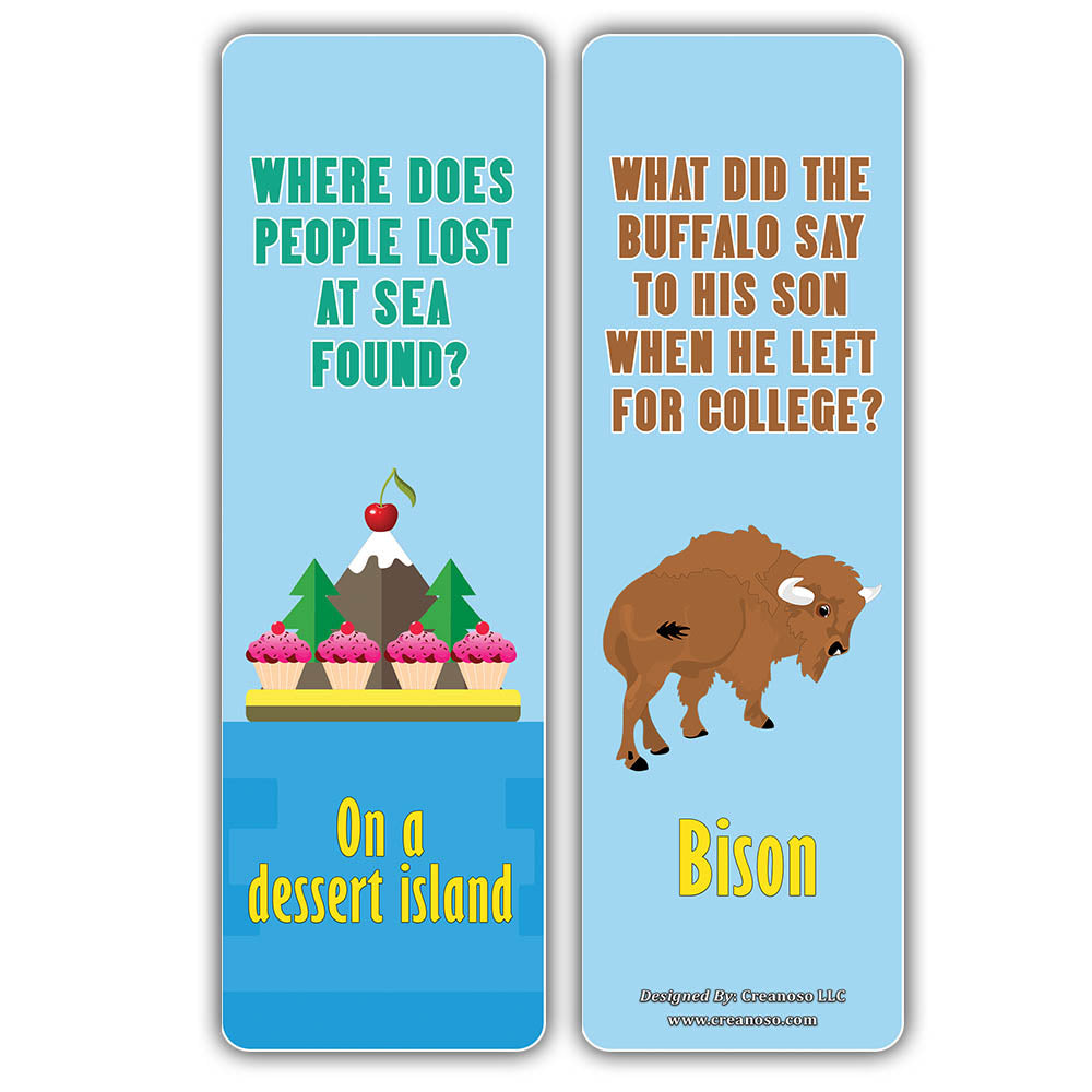 Creanoso Funny Jokes Puns English Bookmarks - Cool and Unique Book Pag