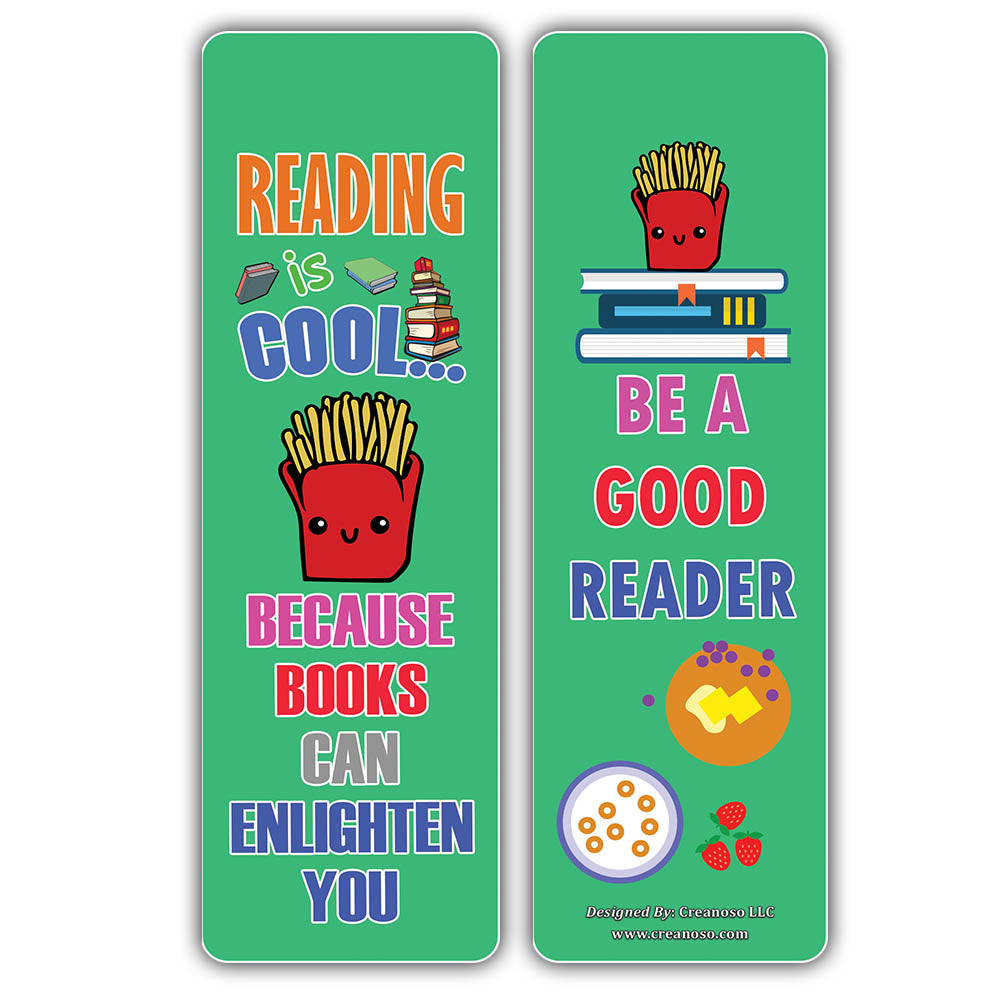Creanoso Cool Various Foods Reading Sayings Bookmarks - Unique Giveawa