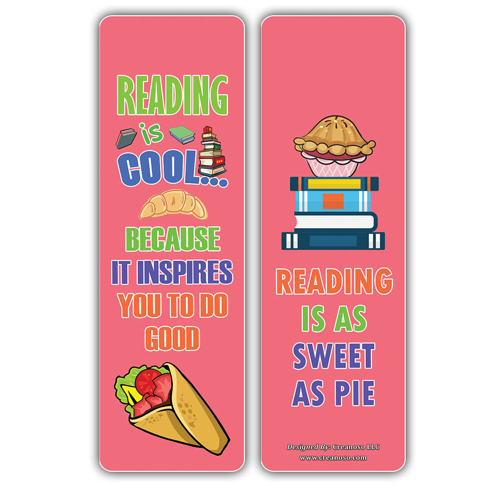 Creanoso Cool Various Foods Reading Sayings Bookmarks - Unique Giveawa