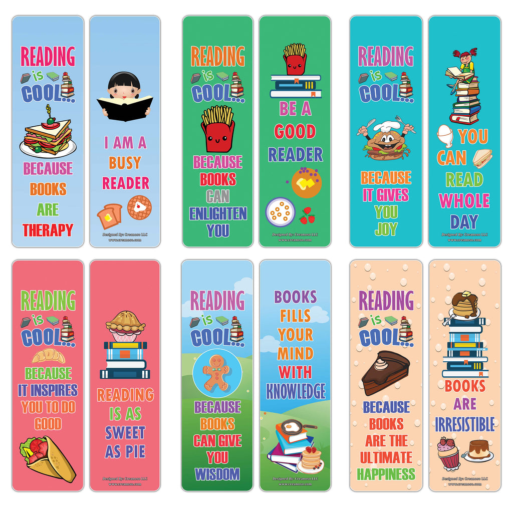 Creanoso Cool Various Foods Reading Sayings Bookmarks - Unique Giveawa