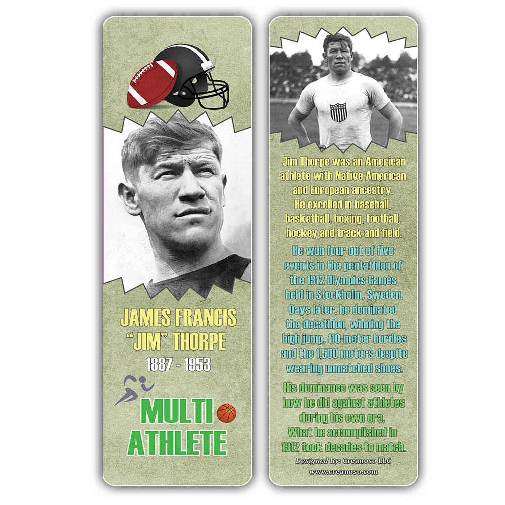 Creanoso Famous Historical Americans Athletes Facts Bookmarks ÃƒÂ¢Ã¢â€
