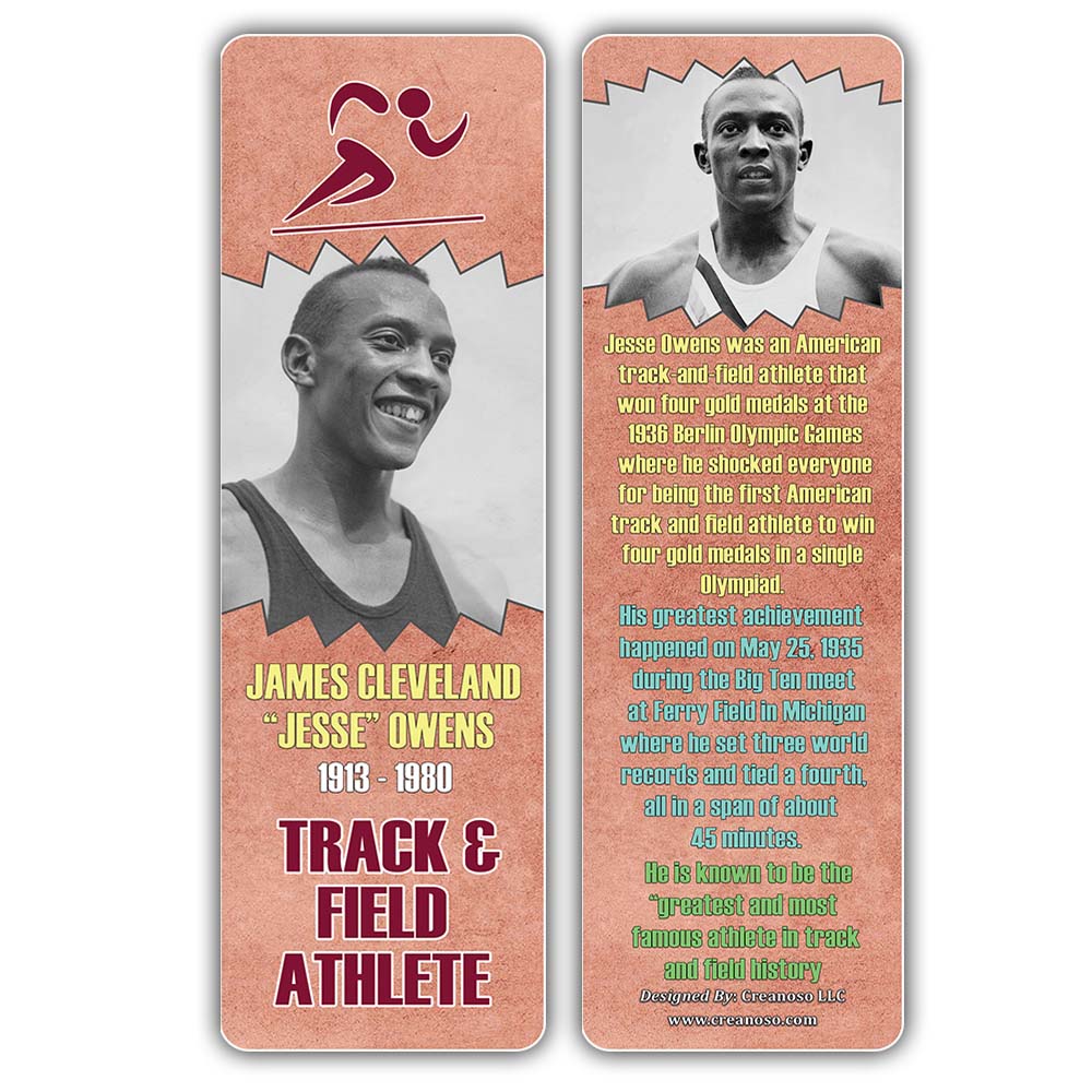 Creanoso Famous Historical Americans Athletes Facts Bookmarks ÃƒÂ¢Ã¢â€