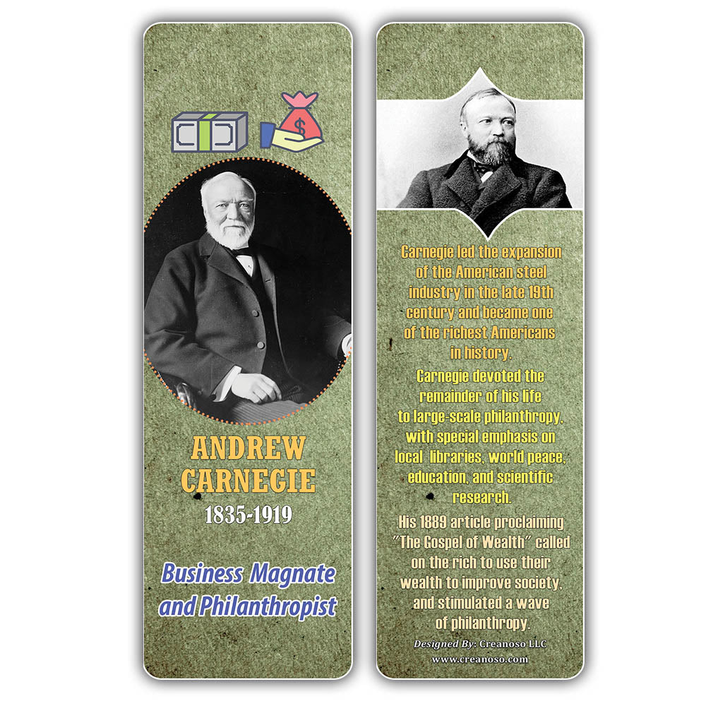 Creanoso Famous Historical Americans Industrialists Facts Bookmarks