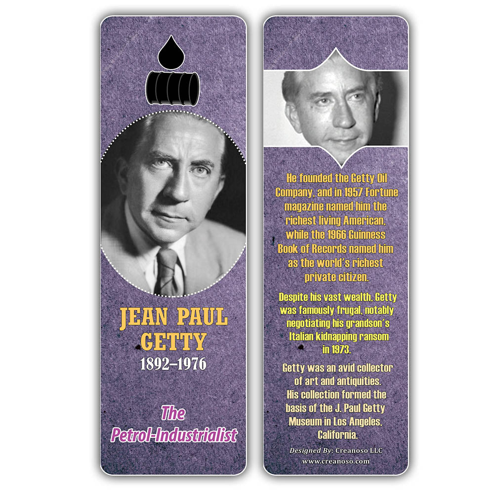 Creanoso Famous Historical Americans Industrialists Facts Bookmarks