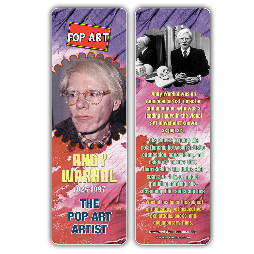 Creanoso Famous Historical Americans Artists Facts Bookmarks - Stockin