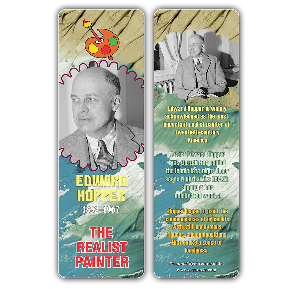 Creanoso Famous Historical Americans Artists Facts Bookmarks - Stockin