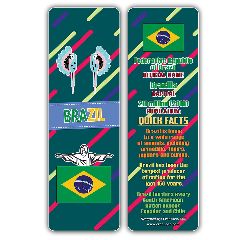 Creanoso The Americas Countries Facts Bookmarks - Unique Stocking Stuf