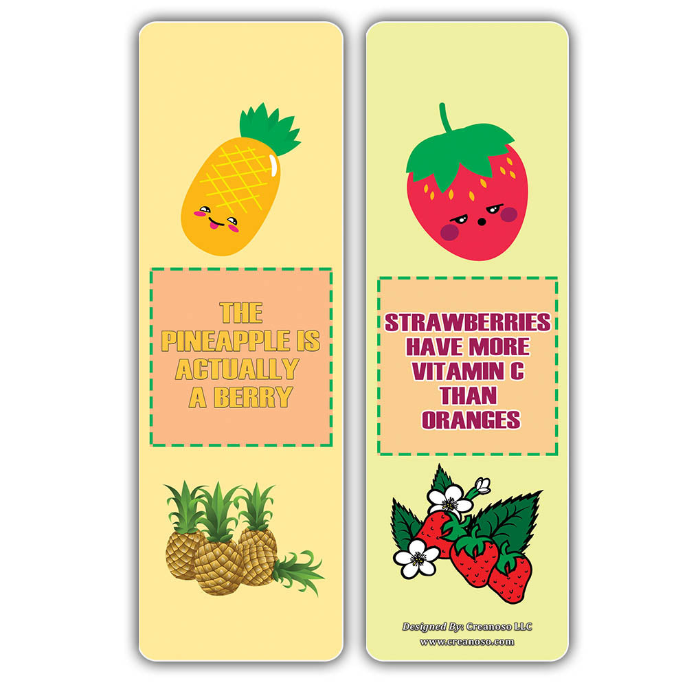 Creanoso Fruits Facts Bookmarks for Kids Series 2 ÃƒÂ¢Ã¢â€šÂ¬Ã¢â‚¬Å“ U
