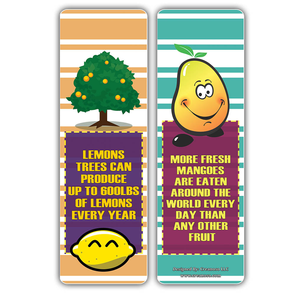 Creanoso Fruits Facts Bookmarks for Kids Series 2 ÃƒÂ¢Ã¢â€šÂ¬Ã¢â‚¬Å“ U