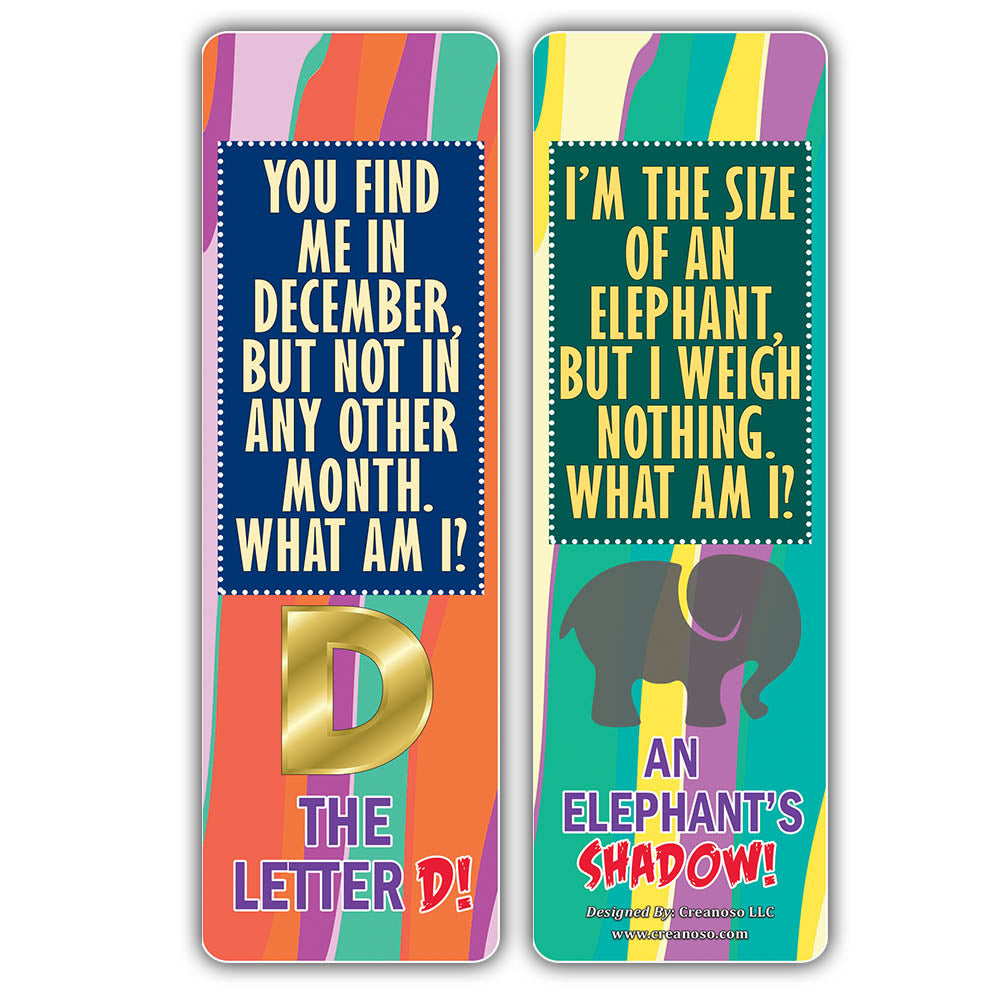 Creanoso Funny Puns Riddle Jokes Bookmarks - Unique Stocking Stuffers