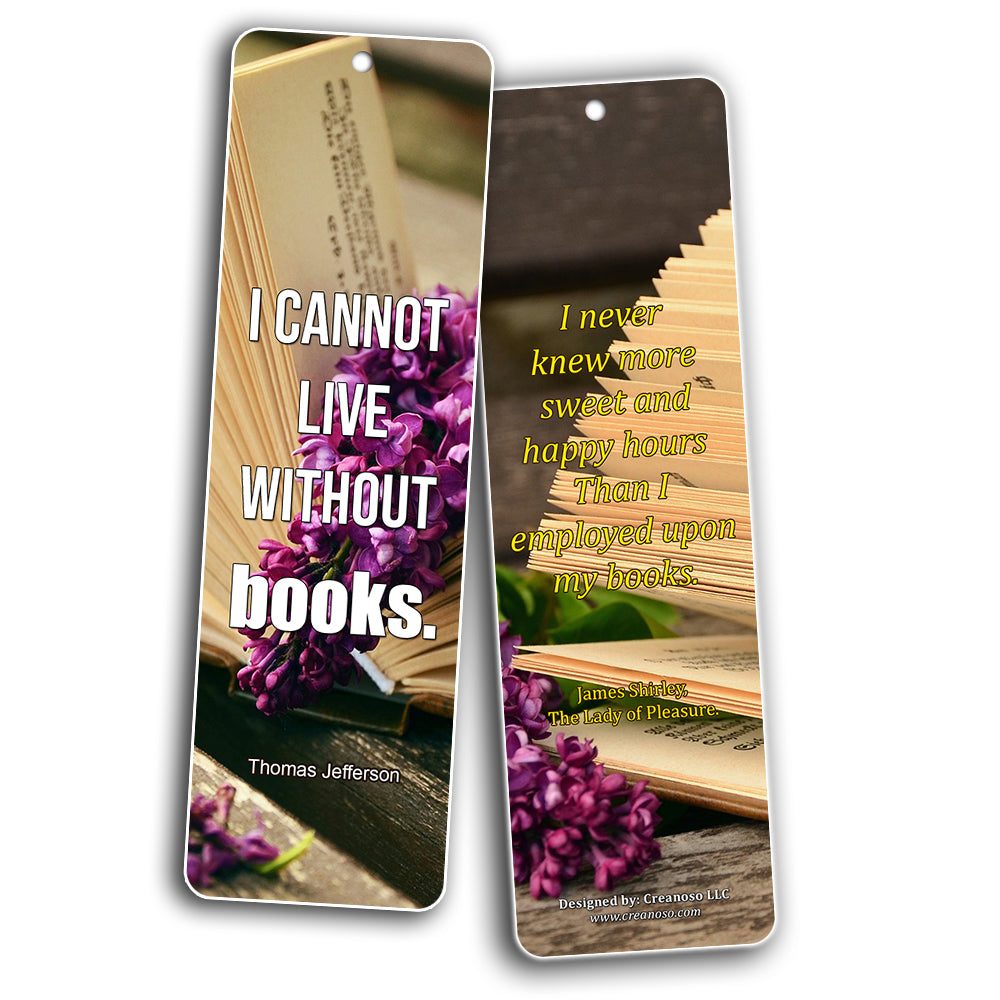 Creanoso Inspirational Avid Reader Reading Literary Quotes Bookmarks Ã