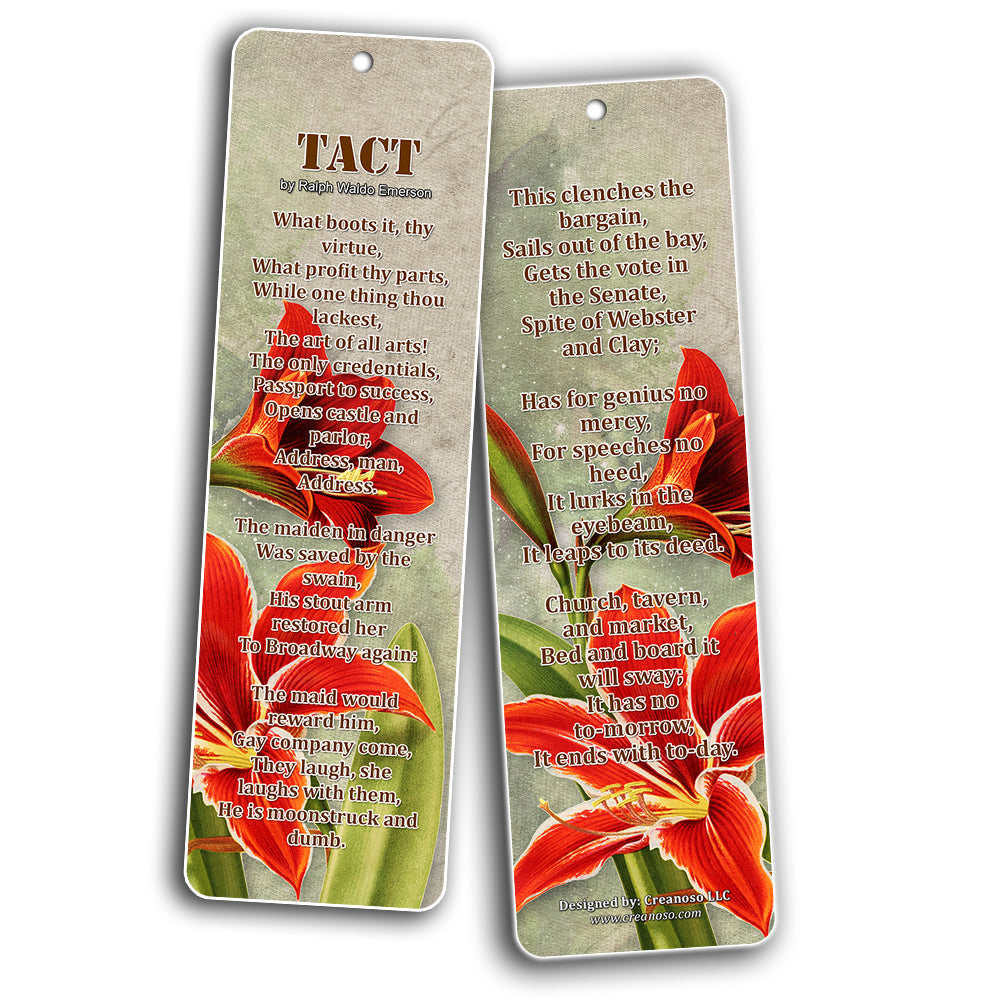 Famous Classical Short Poems Bookmarks Series 2 Friendship – Creanoso