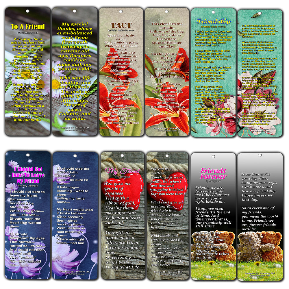 Famous Classical Short Poems Bookmarks Series 2 Friendship – Creanoso