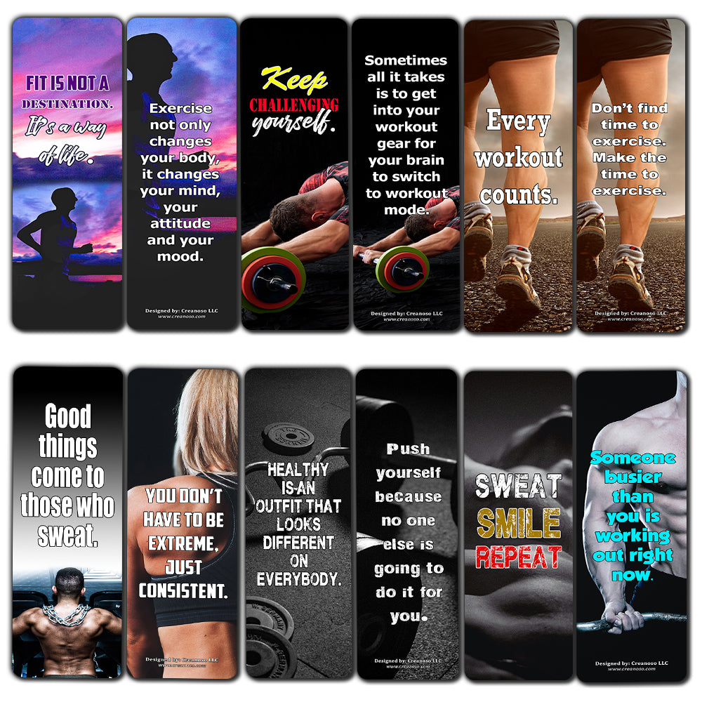Motivational Healthy Fitness Workout Bookmarks – Creanoso