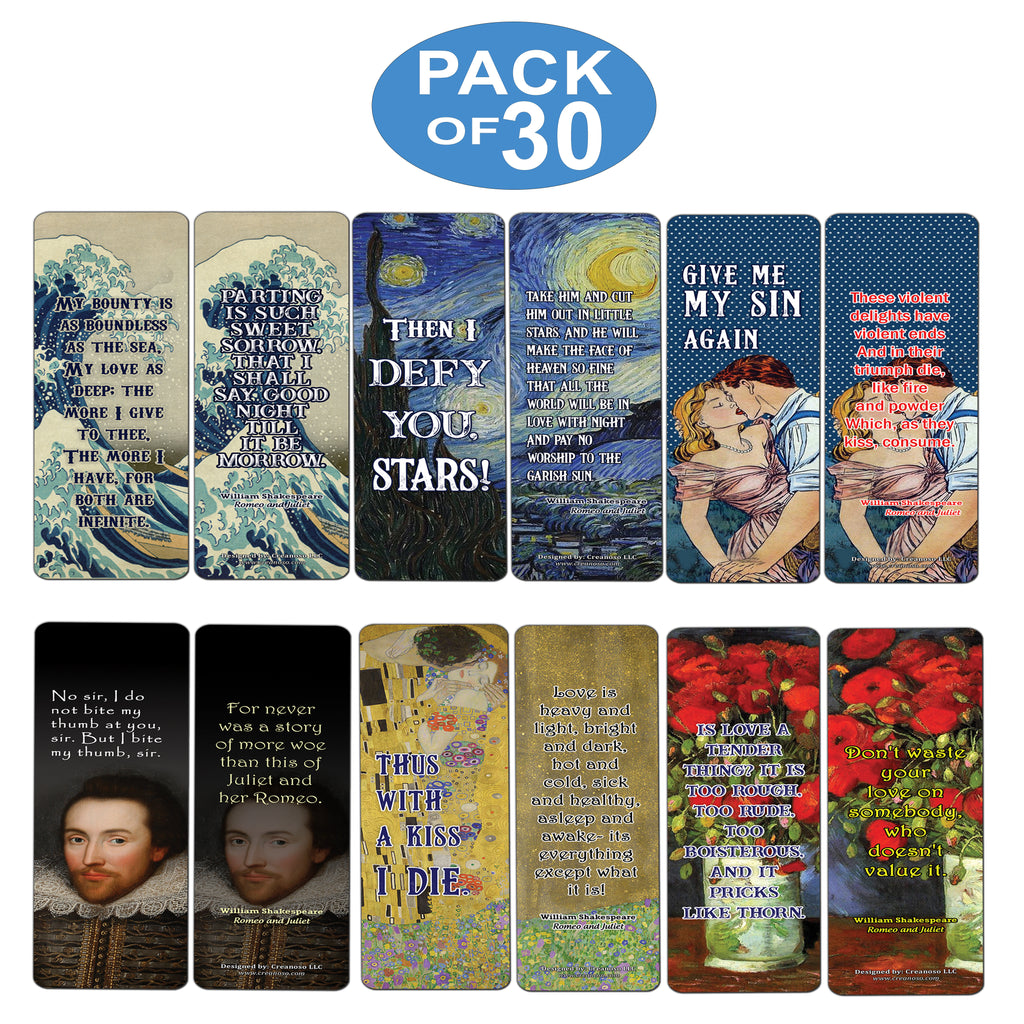 Romeo And Juliet Shakespeare Bookmarks – Creanoso