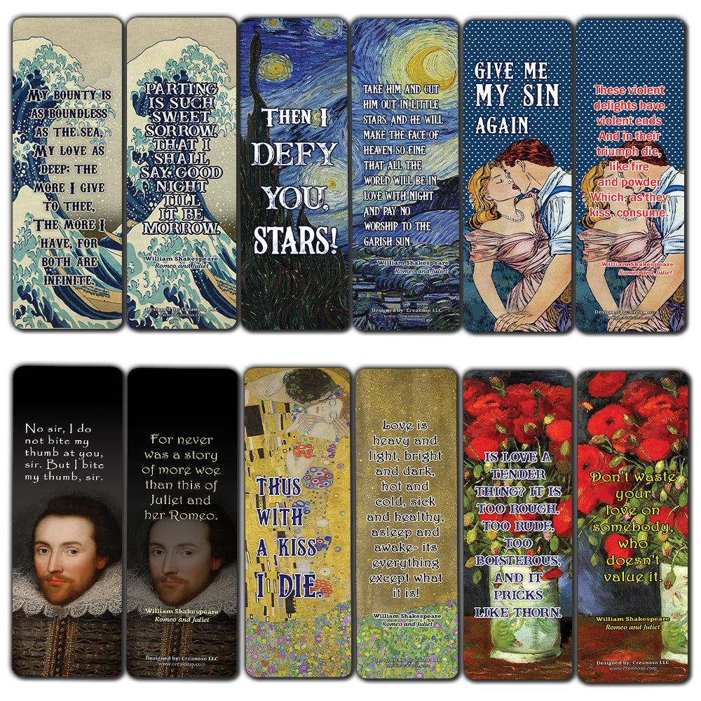 Romeo And Juliet Shakespeare Bookmarks – Creanoso