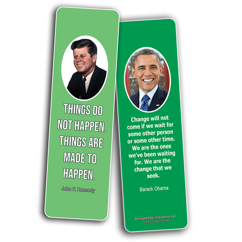 Creanoso President Quotes Bookmarks Premium Designs Bulk Assorted Book