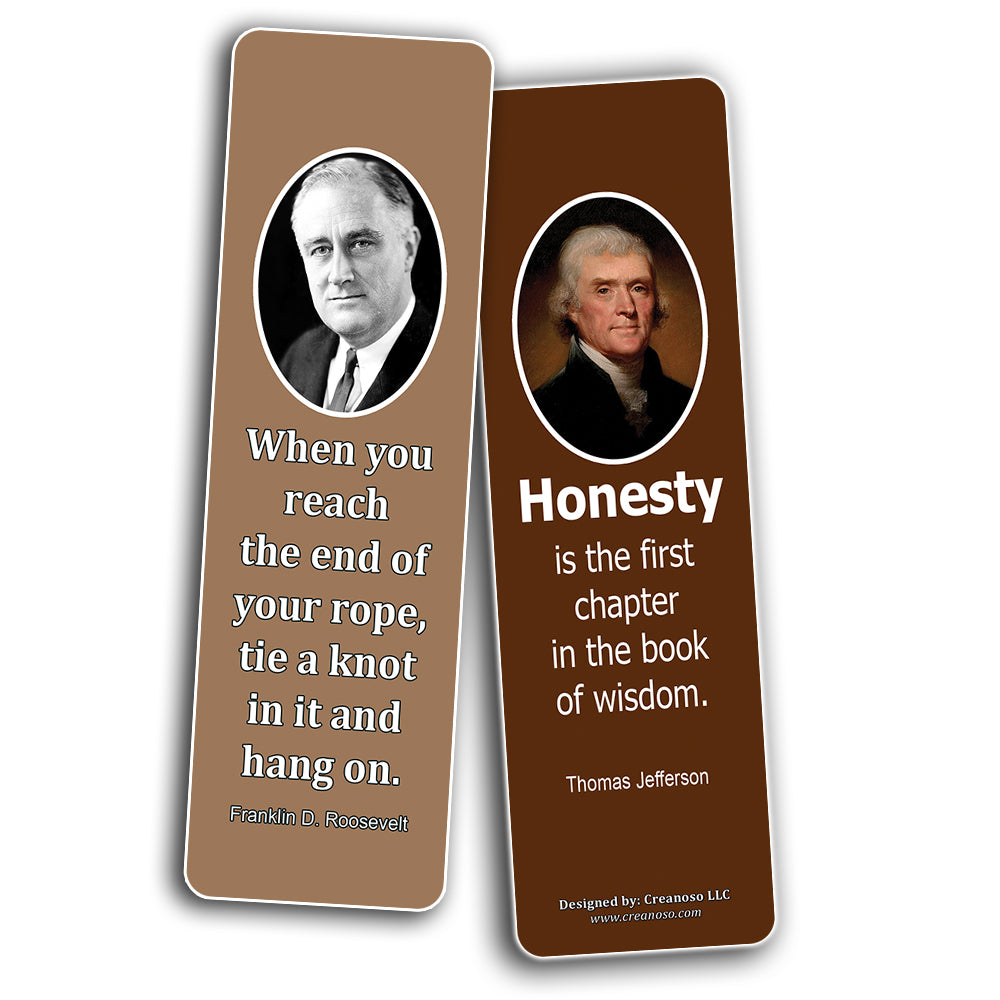 Creanoso President Quotes Bookmarks Premium Designs Bulk Assorted Book