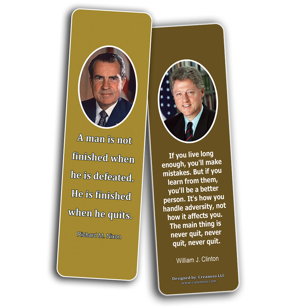 Creanoso President Quotes Bookmarks Premium Designs Bulk Assorted Book
