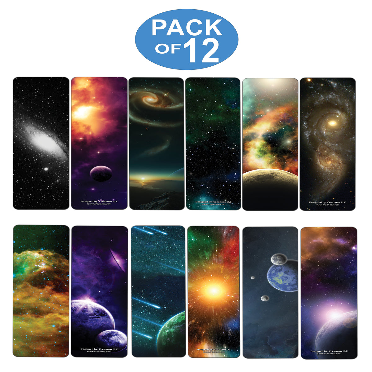 Creanoso Galaxy Bookmarks Series 2 Premium Planetary Learning Educatio