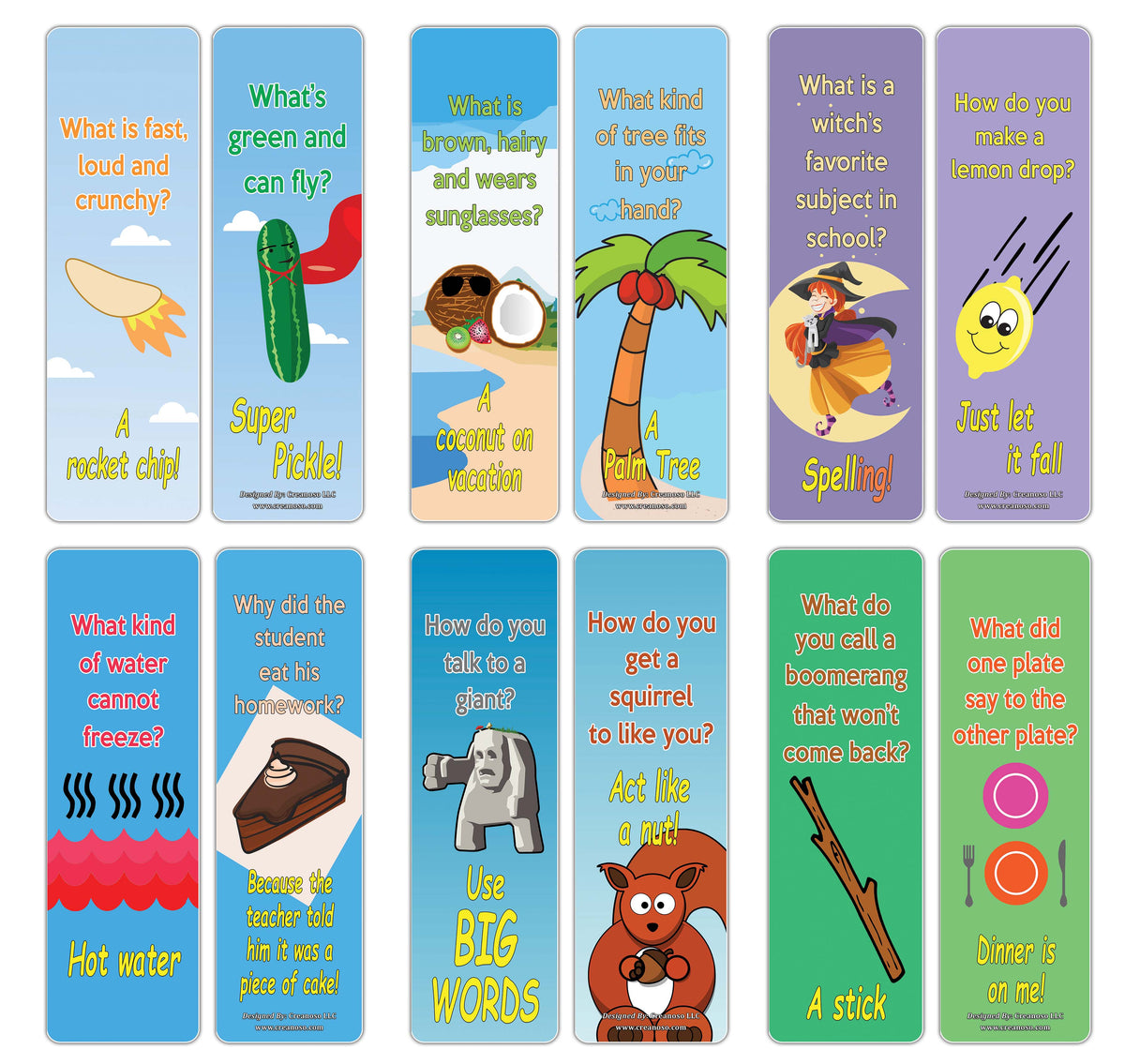 Creanoso Hilariously Silly Jokes Series 6 Bookmarks - Cool and Funny J