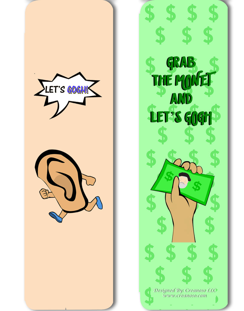 Creanoso Funny Bookmark Series 1 - Gogh Jokes - Motivating and Humorou