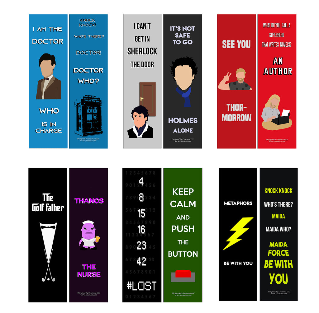 Creanoso Funny Bookmarks Series 3 - Movie Jokes - Funny and Cool Bookm
