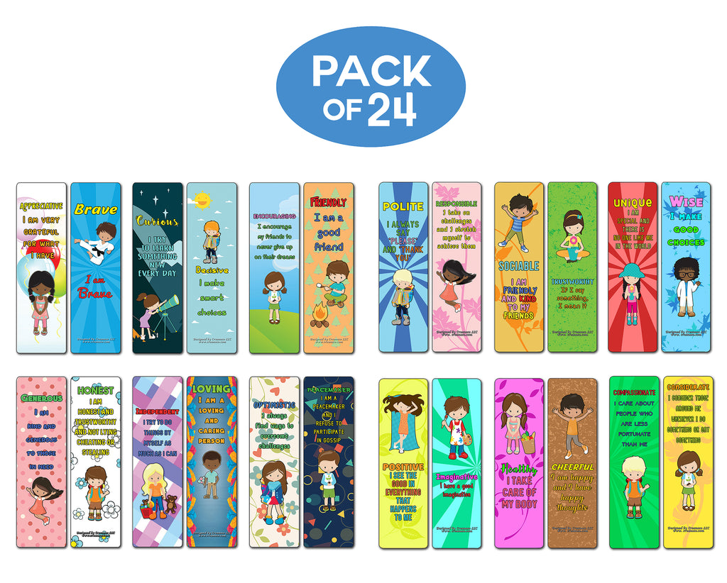 Creanoso Powerful Character Traits Bookmarks Variety Pack (24-Pack)