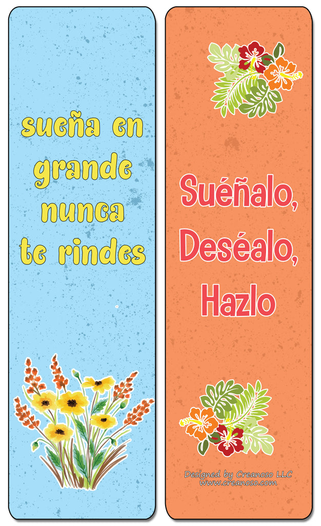 Creanoso Spanish Motivational Quotes Bookmarks - Premium Gift Set and