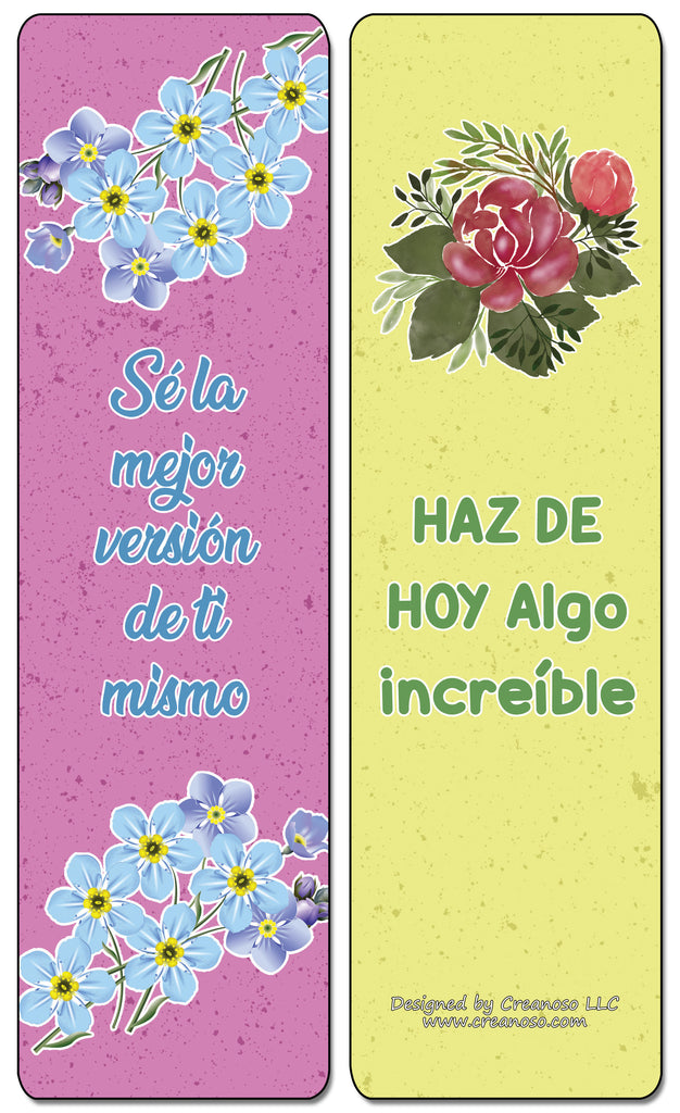 Creanoso Spanish Motivational Quotes Bookmarks - Premium Gift Set and
