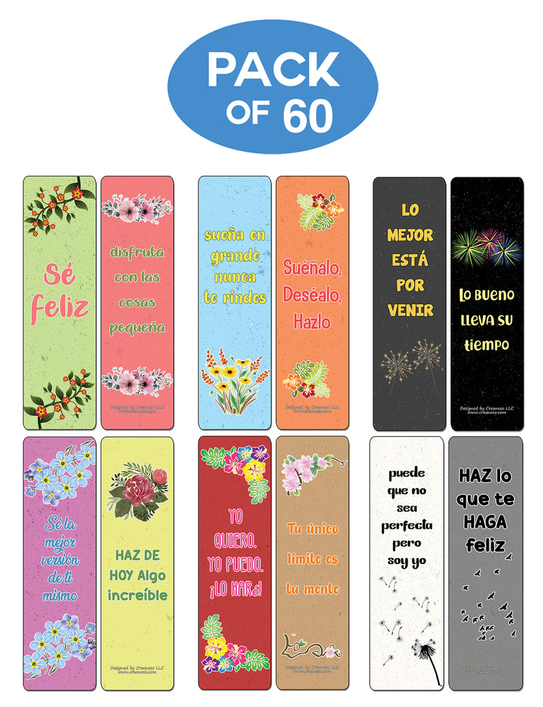Creanoso Spanish Motivational Quotes Bookmarks - Premium Gift Set and
